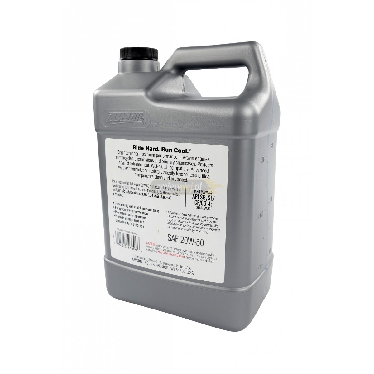 Olej do motocykla AMSOIL 20W50 Synthetic Motorcycle Oil (MCV)...